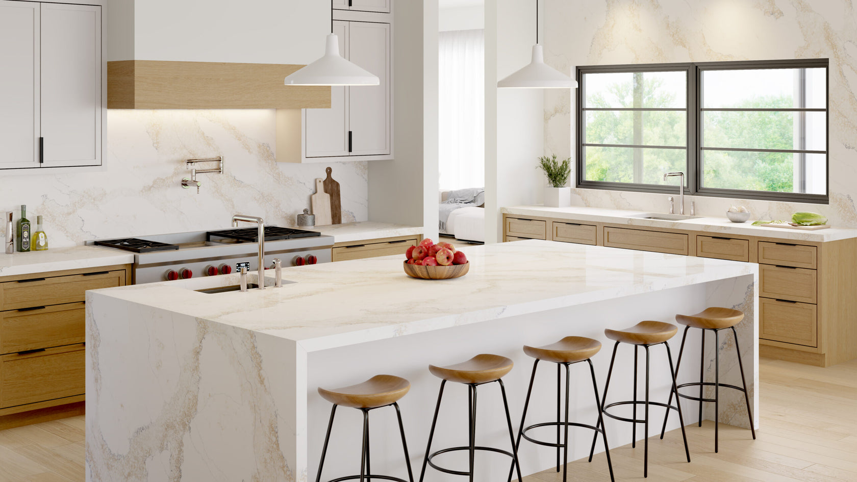 Vadara Quartz Gossamer Sands Polished 126" x 63" 2 cm Quartz Slab ...