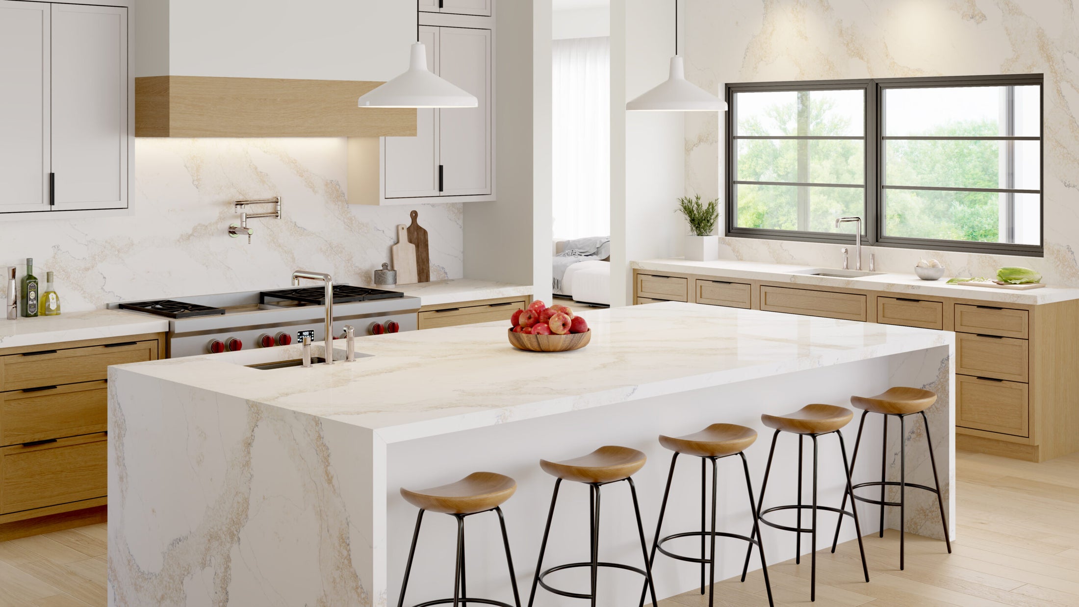 Vadara Quartz Gossamer Sands Polished 126" x 63" 2 cm Quartz Slab ...