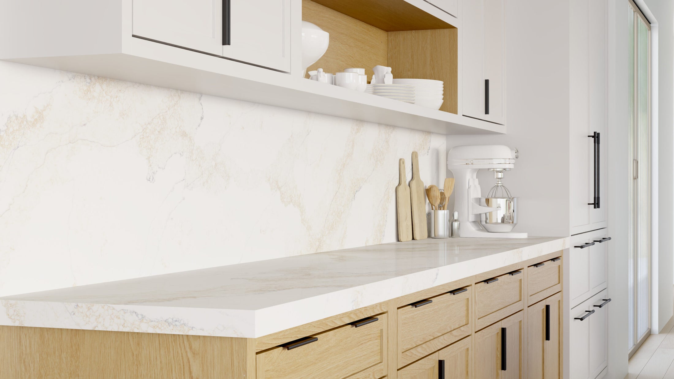 Vadara Quartz Gossamer Sands Polished 126" x 63" 2 cm Quartz Slab ...