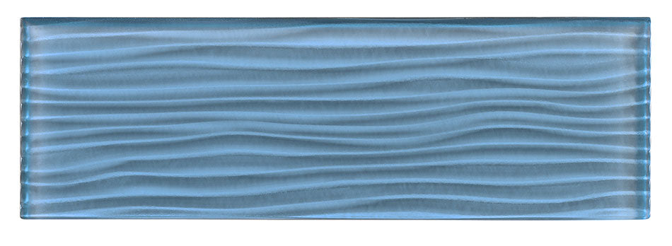 Glazzio Tiles Crystile Wave Series| 4’’ x 12’ | Blue Sea Foam |Mosaic ...