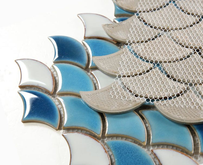 Elysium Tiles Dragon Scale Lake 9.75 x 12 Mosaic Tiles – GALA Flooring ...