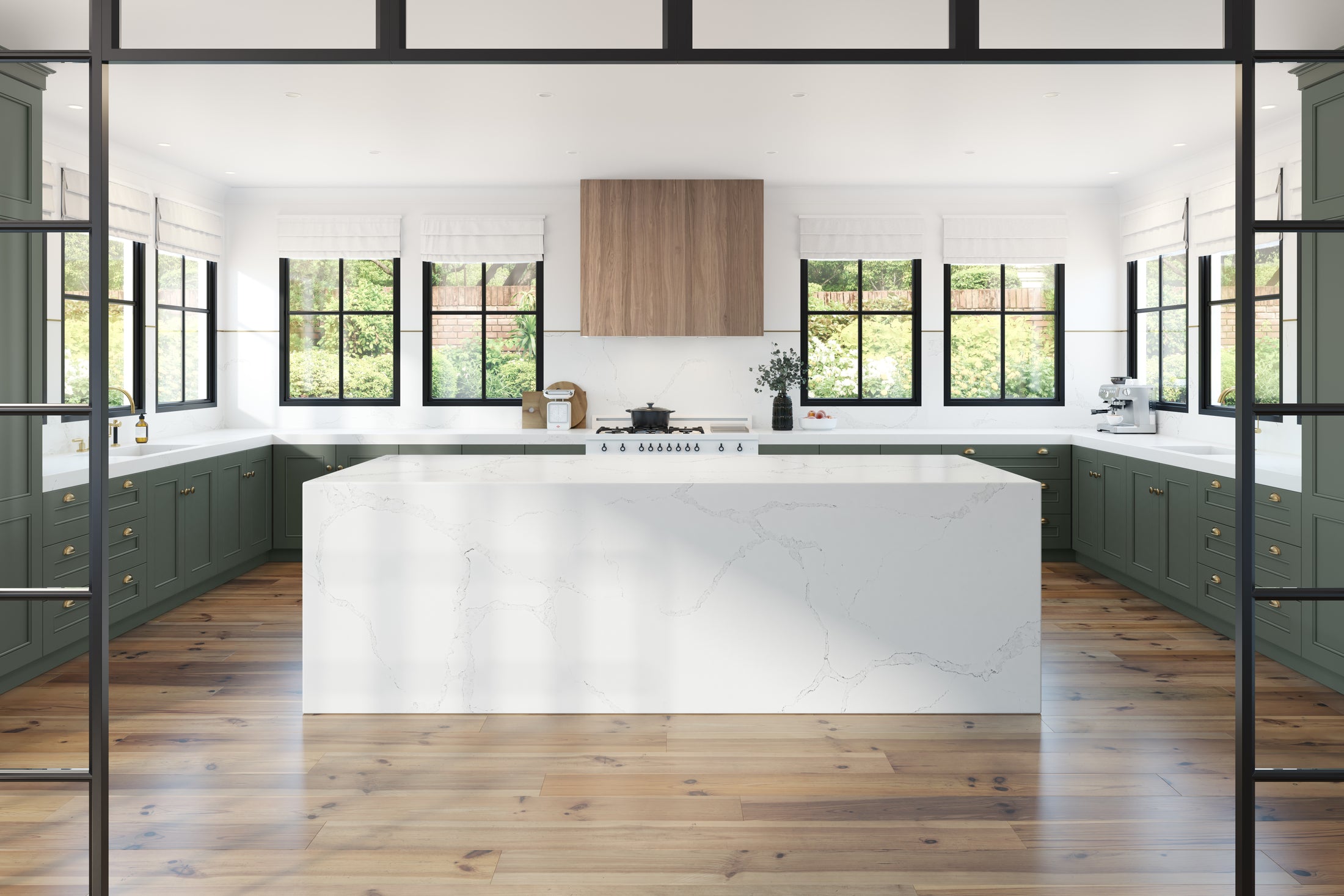 HanStone Calacatta Mont 130" x 65" x 2 cm" Polished Quartz Slab – GALA ...